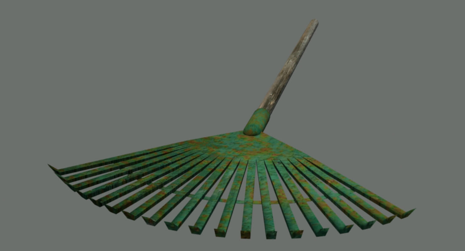 Low Poly Leaf Rake - 3D Model by blackraven37