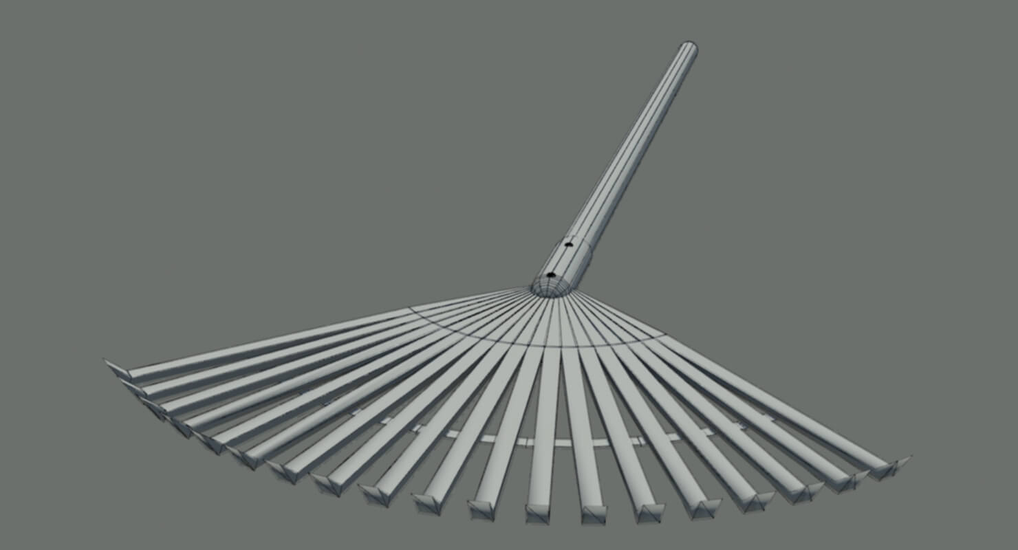 Low Poly Leaf Rake - 3D Model by blackraven37