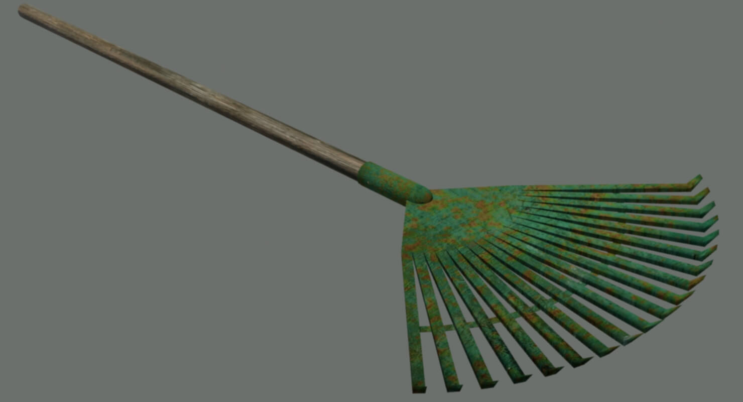 Low Poly Leaf Rake - 3D Model by blackraven37