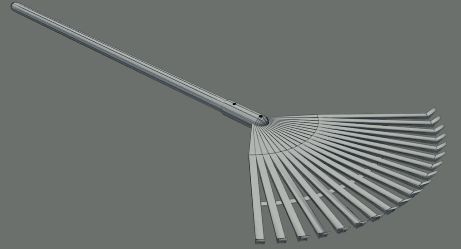Low Poly Leaf Rake - 3D Model by blackraven37
