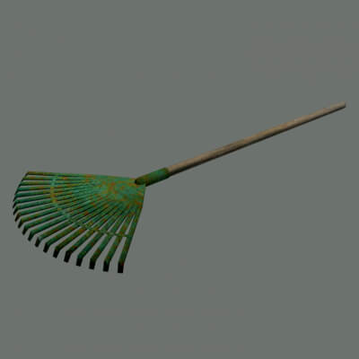 Low Poly Leaf Rake - 3D Model by blackraven37