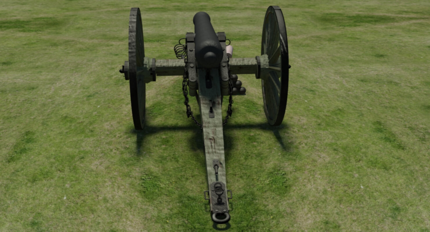 Low Poly 12 Pounder Cannon - 3D Model by blackraven37