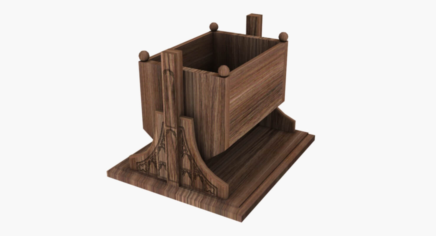 Low Poly 15th Century Baby Cradle - 3D Model by blackraven37