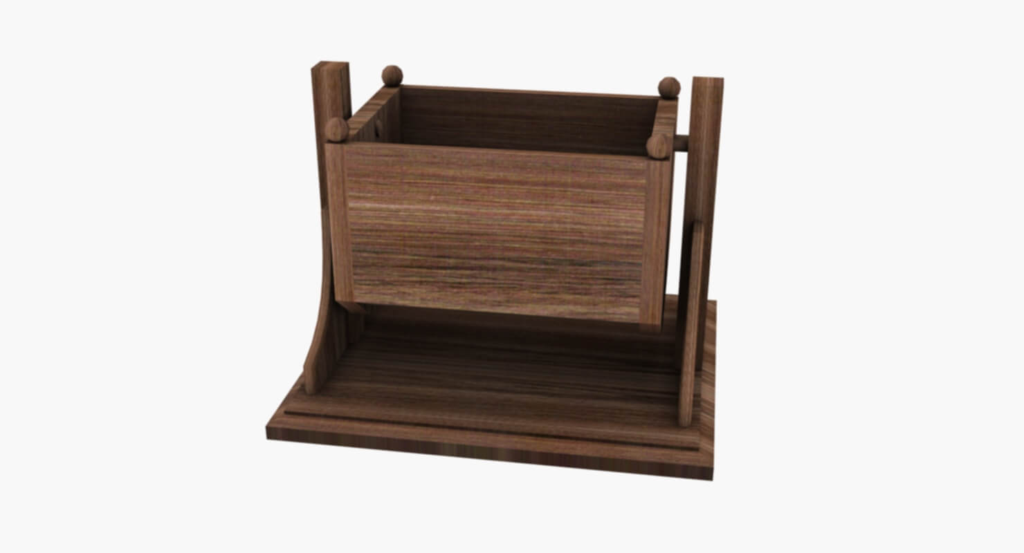 Low Poly 15th Century Baby Cradle - 3D Model by blackraven37
