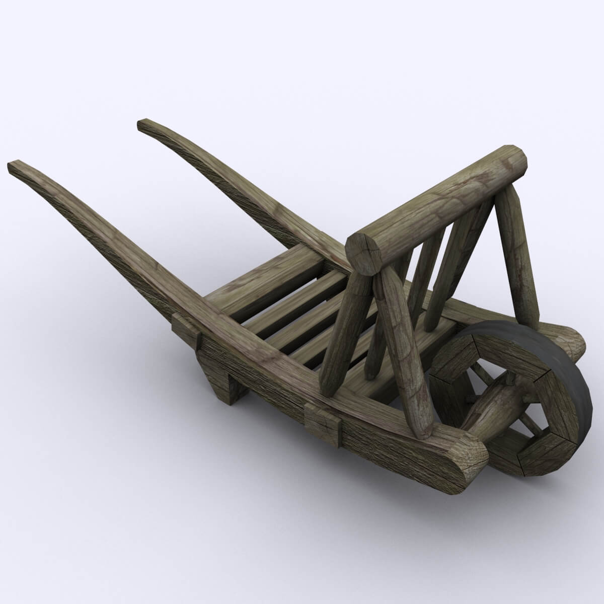Low Poly 15th Century Wheelbarrow - 3D Model by blackraven37