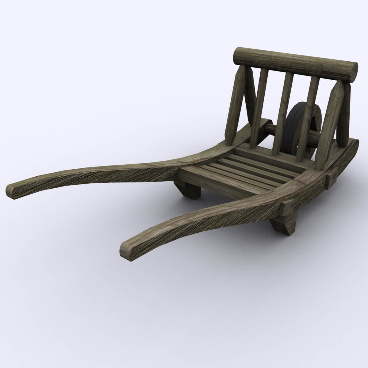 Low Poly 15th Century Wheelbarrow - 3D Model by blackraven37