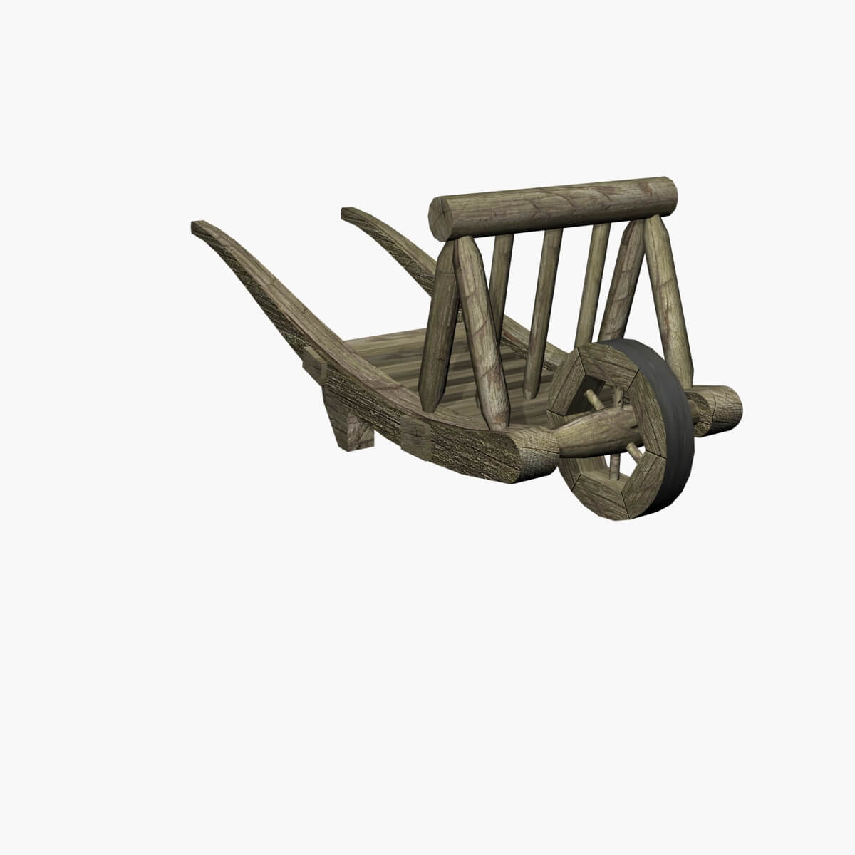 Low Poly 15th Century Wheelbarrow - 3D Model by blackraven37