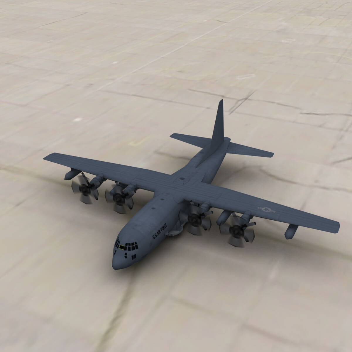 Low Poly AC-130 3D Model by blackraven37