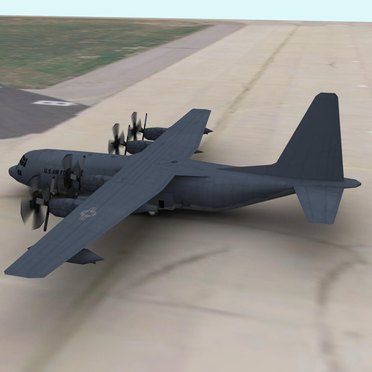 Low Poly AC-130 3D Model by blackraven37