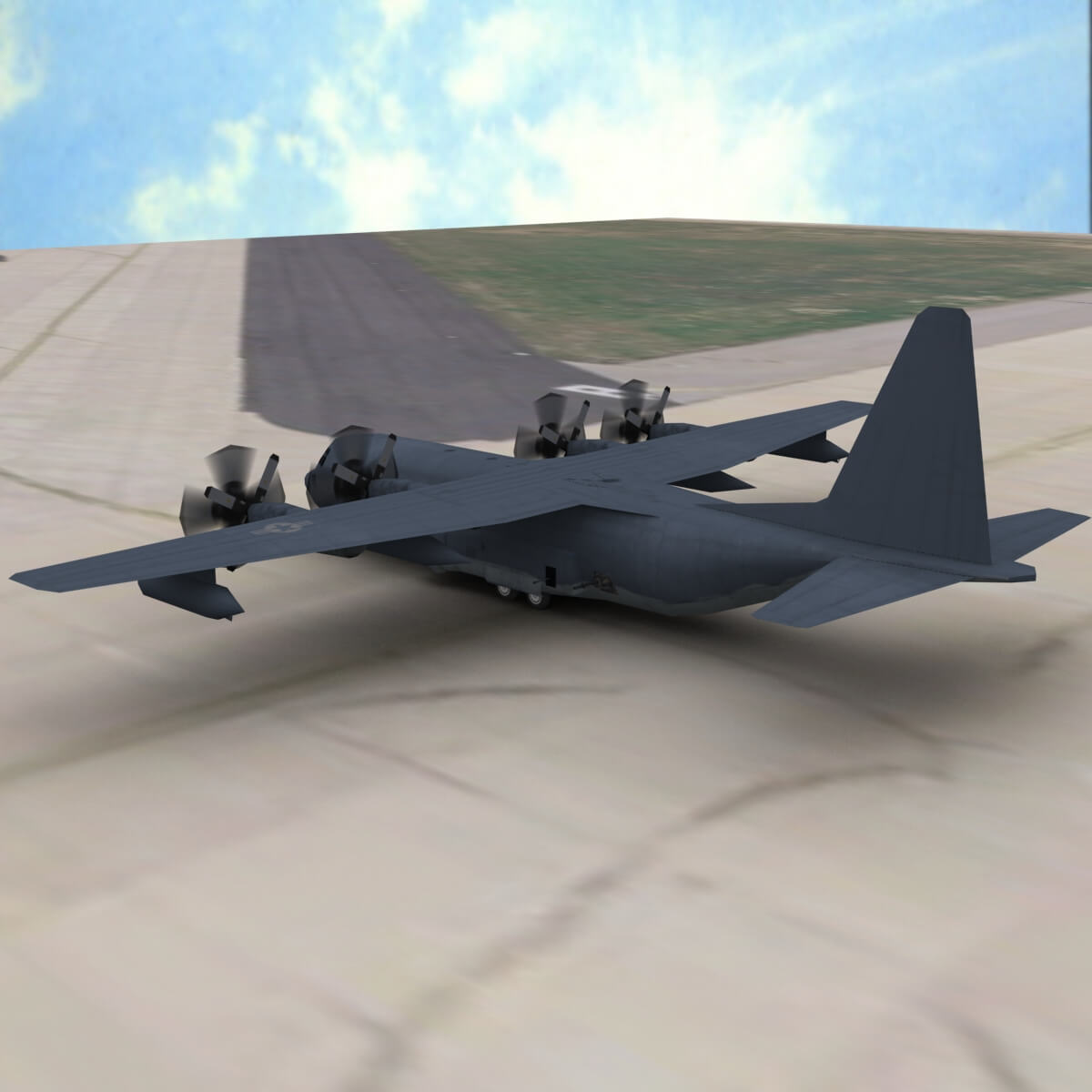 Low Poly AC-130 3D Model by blackraven37