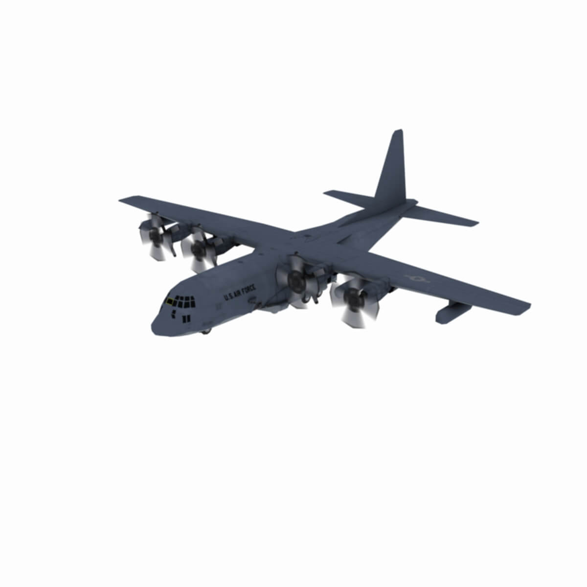Low Poly AC-130 3D Model by blackraven37