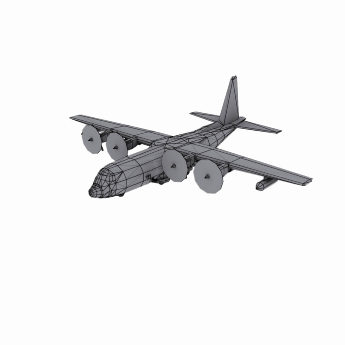 Low Poly AC-130 3D Model by blackraven37