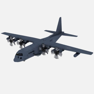 Low Poly AC-130 3D Model by blackraven37