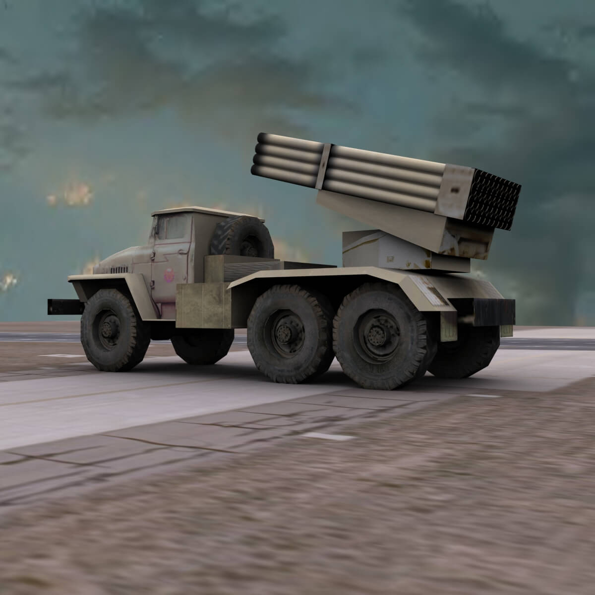 Low Poly BM-21 Grad 3D Model by blackraven37