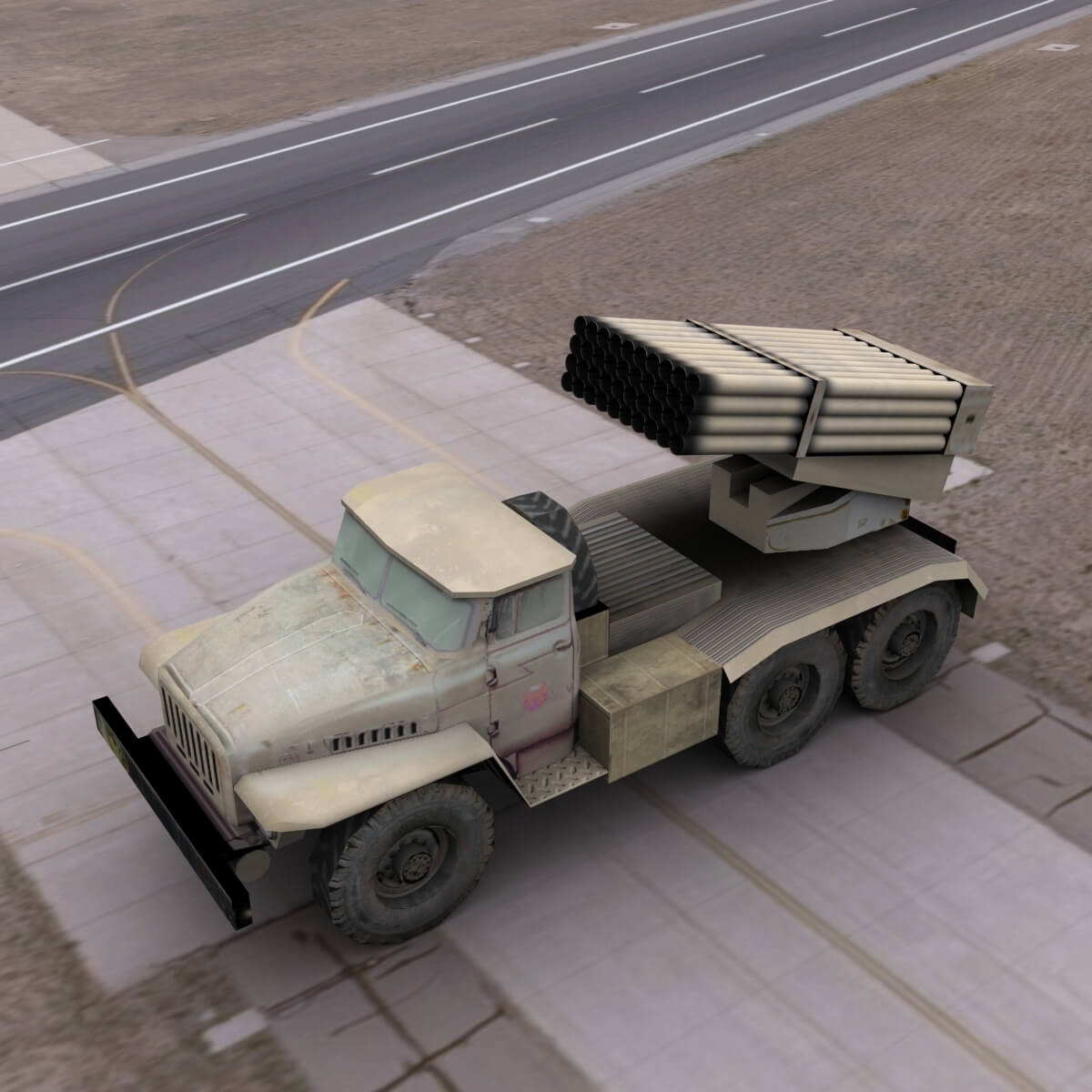 Low Poly BM-21 Grad 3D Model by blackraven37