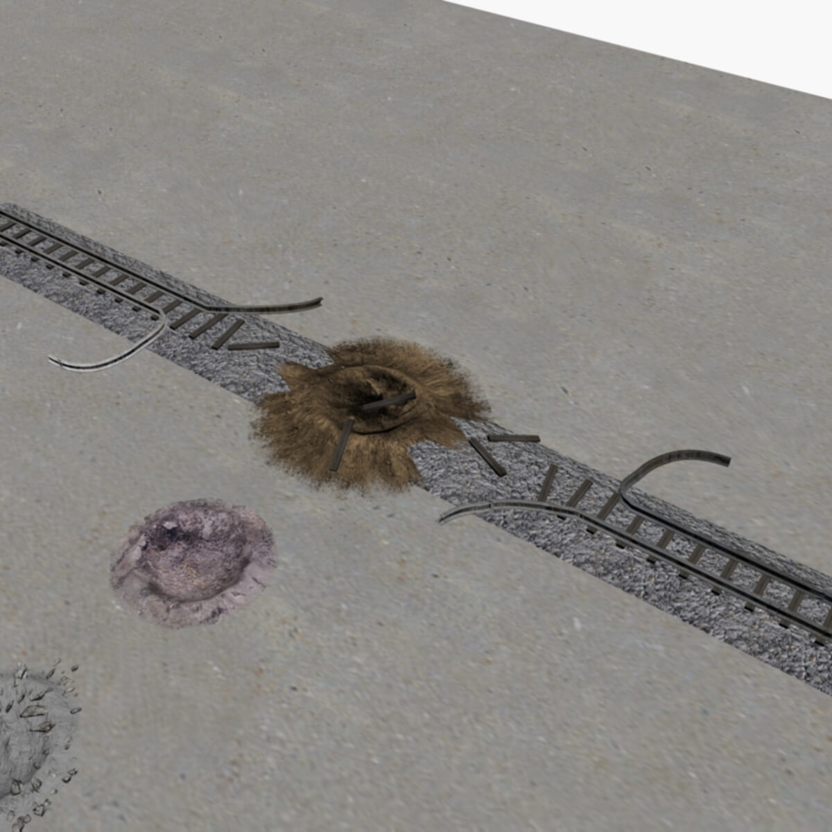 Low Poly Bomb Crater Set 2 - 3D Model by blackraven37