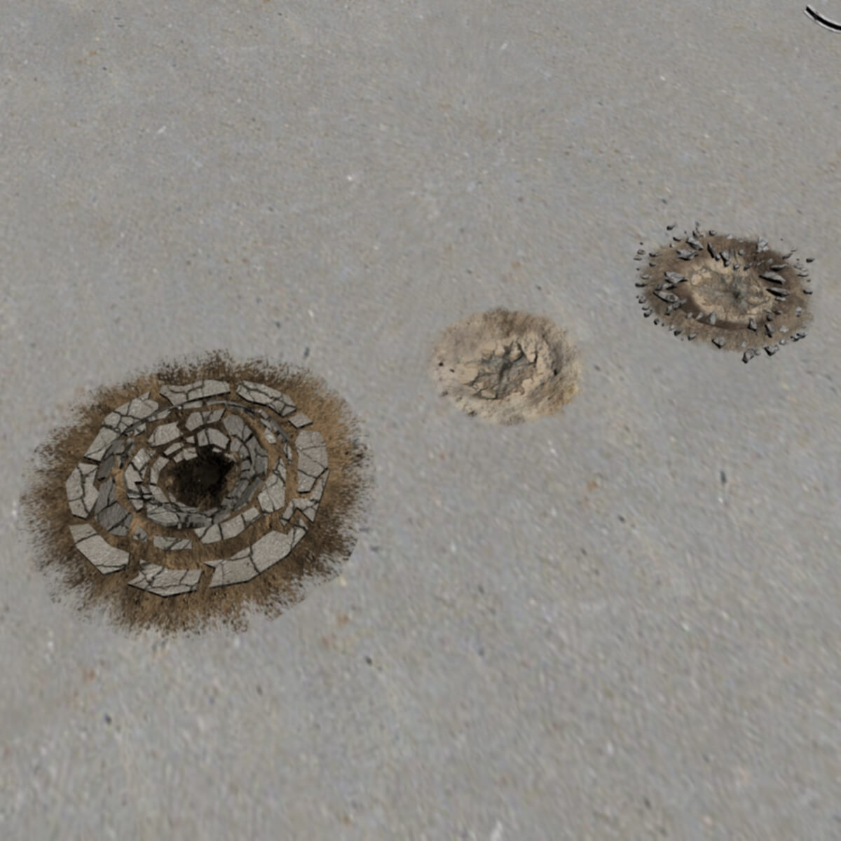 Low Poly Bomb Crater Set 2 - 3D Model by blackraven37