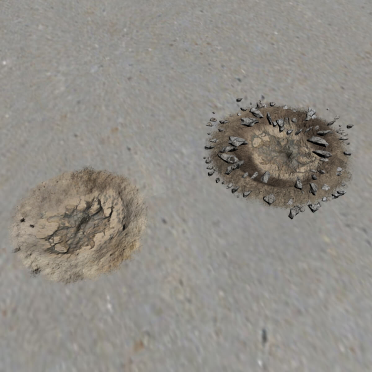 Low Poly Bomb Crater Set 2 - 3D Model by blackraven37