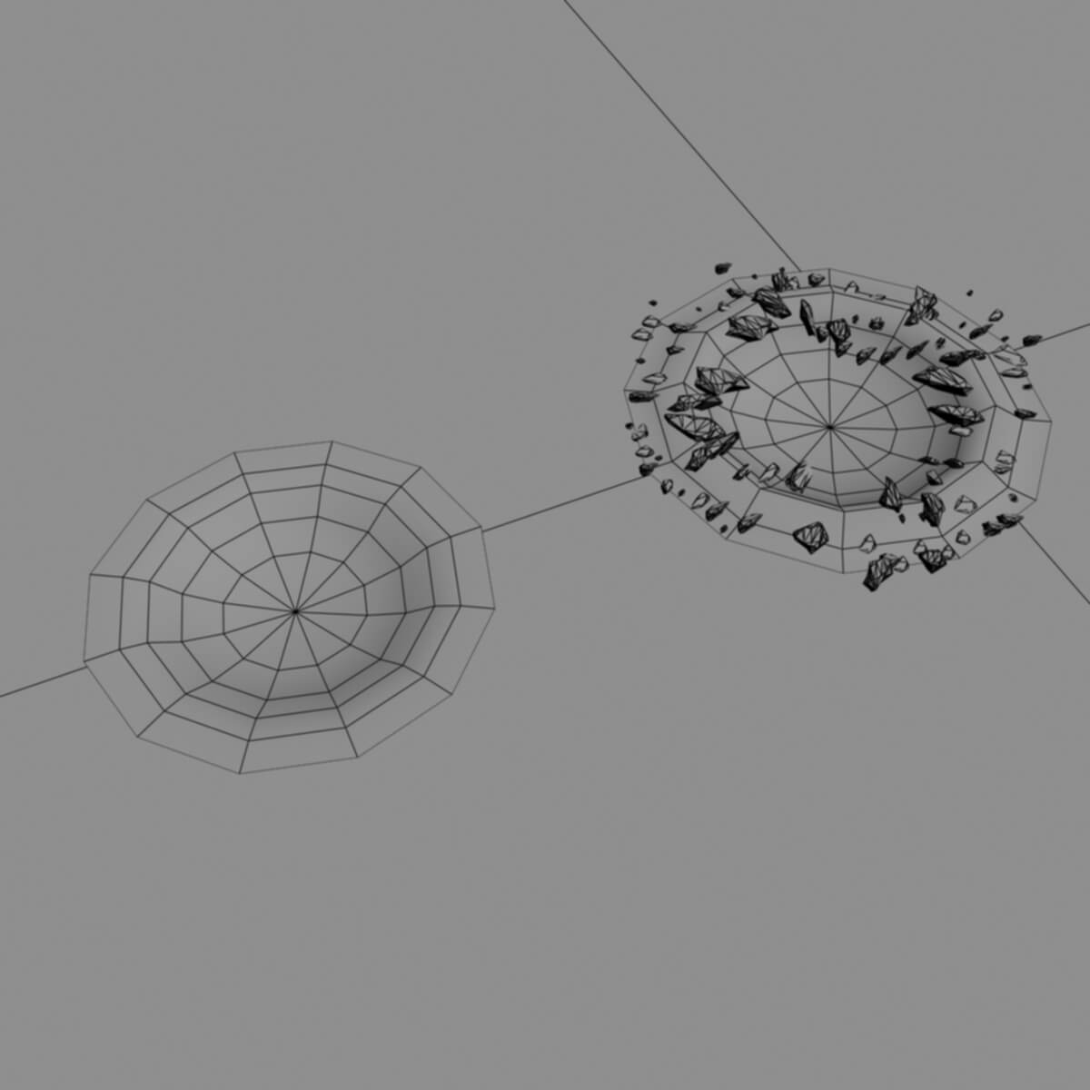 Low Poly Bomb Crater Set 2 - 3D Model by blackraven37