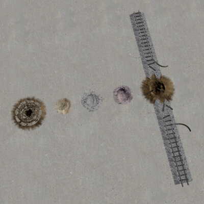 Low Poly Bomb Crater Set 2 - 3D Model by blackraven37