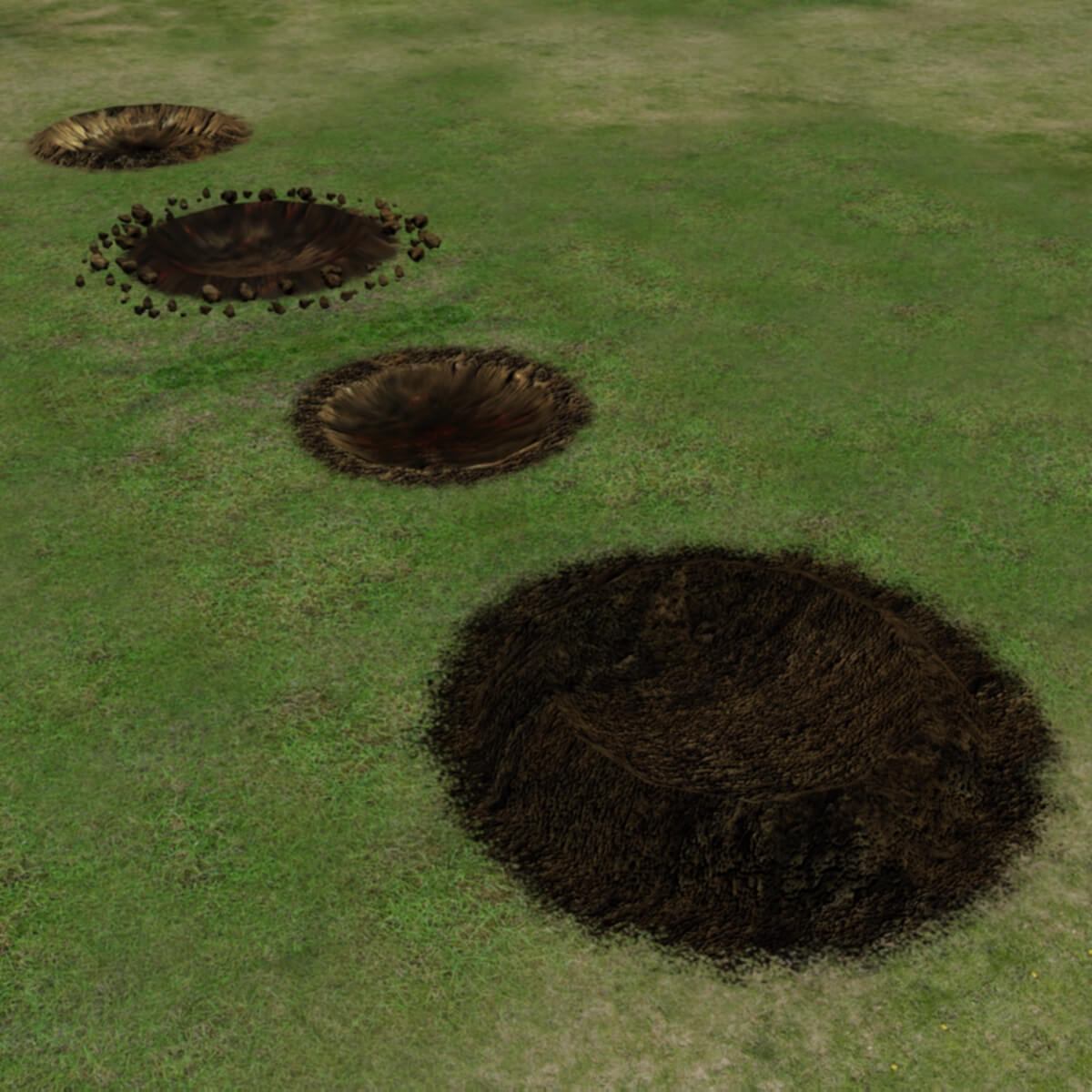 Low Poly Bomb Craters - 3D Model by blackraven37