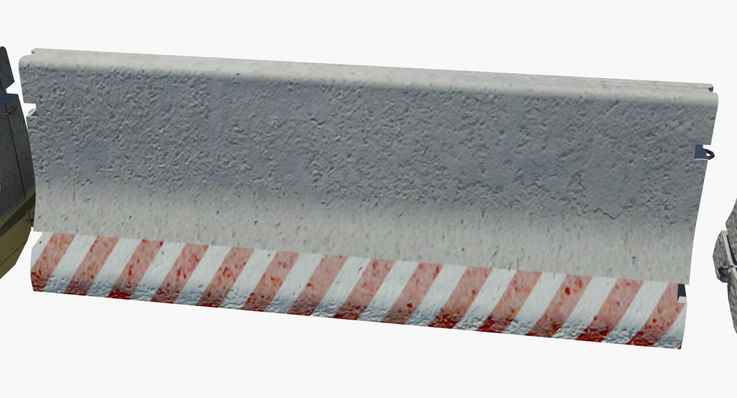 Low Poly Cement Barrier - 3D Model by blackraven37