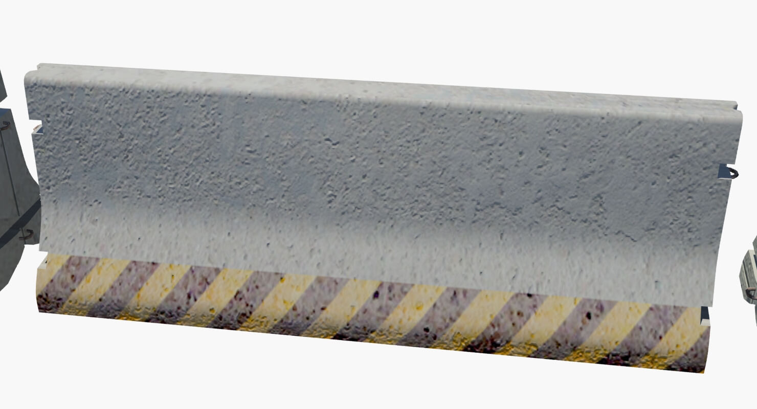 Low Poly Cement Barrier - 3D Model by blackraven37