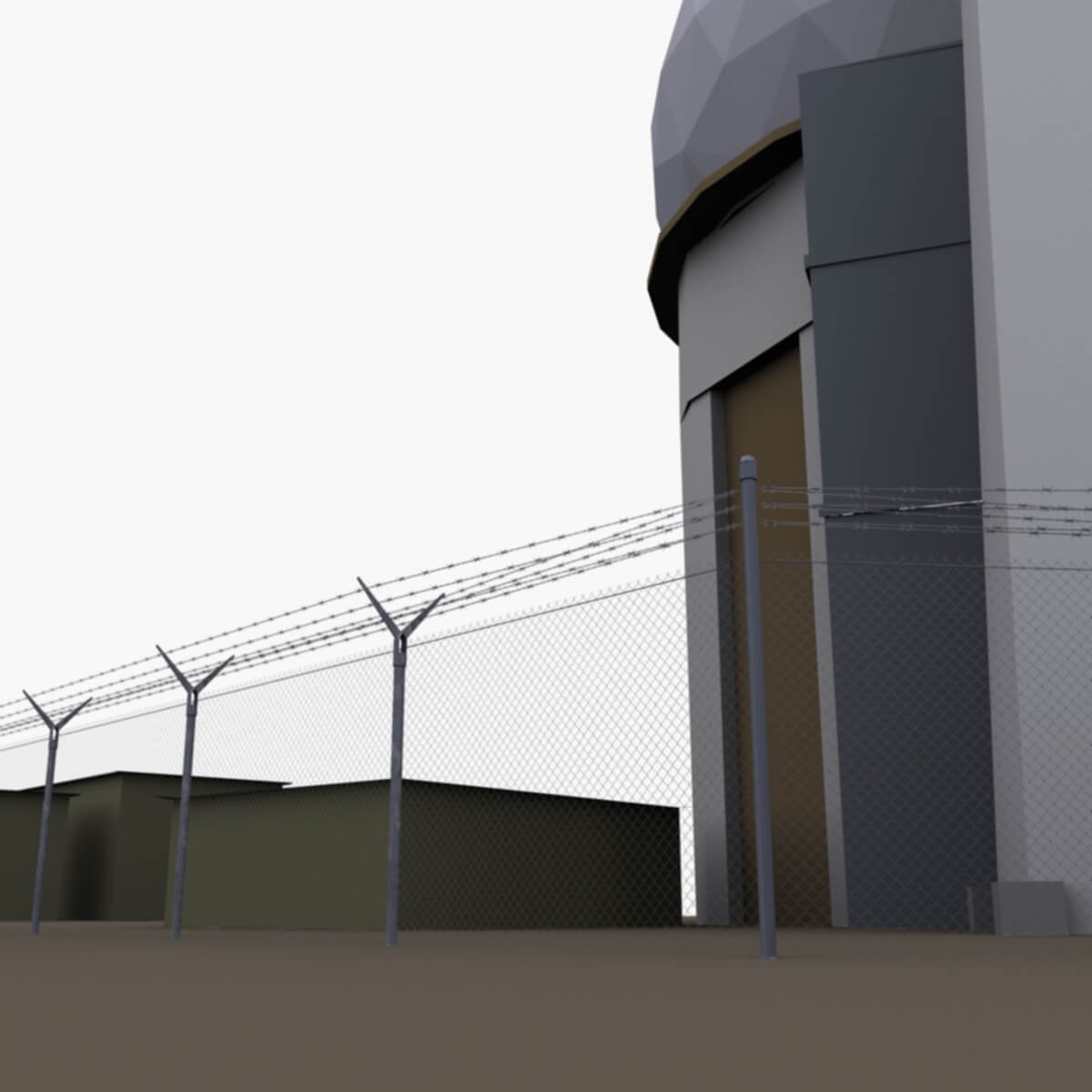 Low Poly Chain Link Fence Parts - 3D Model by blackraven37