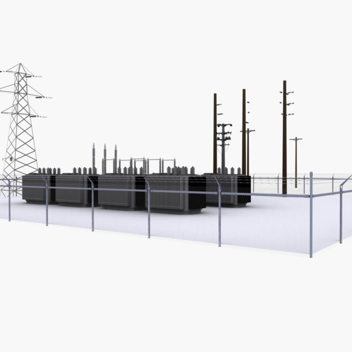 Low Poly Chain Link Fence Parts - 3D Model by blackraven37
