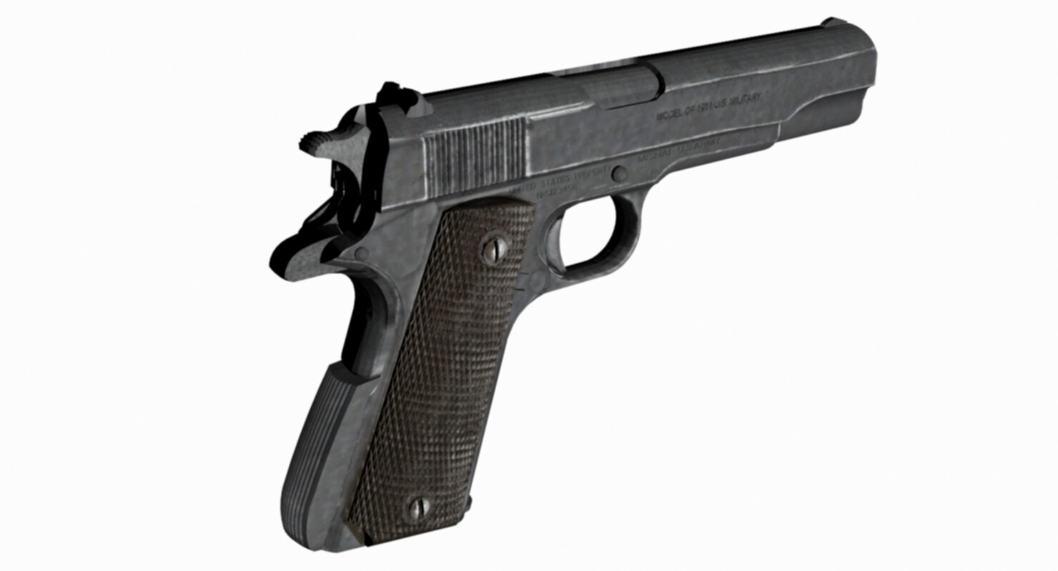 Low Poly Colt 1911 Pistol - 3D Model by blackraven37