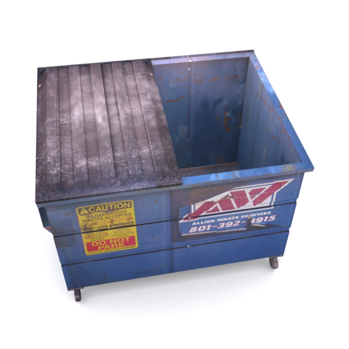 Low Poly Dumpster 1 - 3D Model by blackraven37