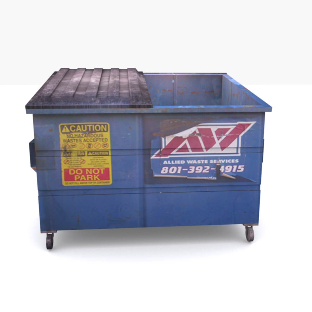 Low Poly Dumpster 1 - 3D Model by blackraven37