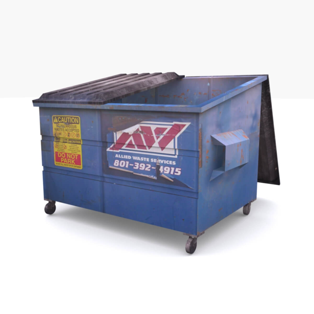 Low Poly Dumpster 1 - 3D Model by blackraven37