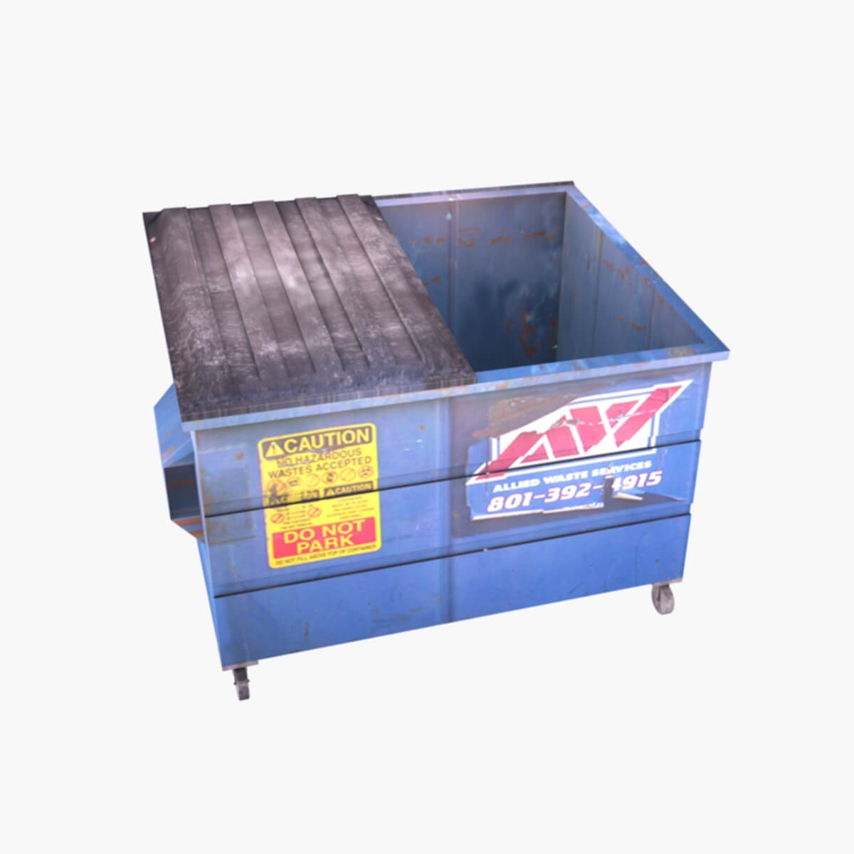 Low Poly Dumpster 1 - 3D Model by blackraven37