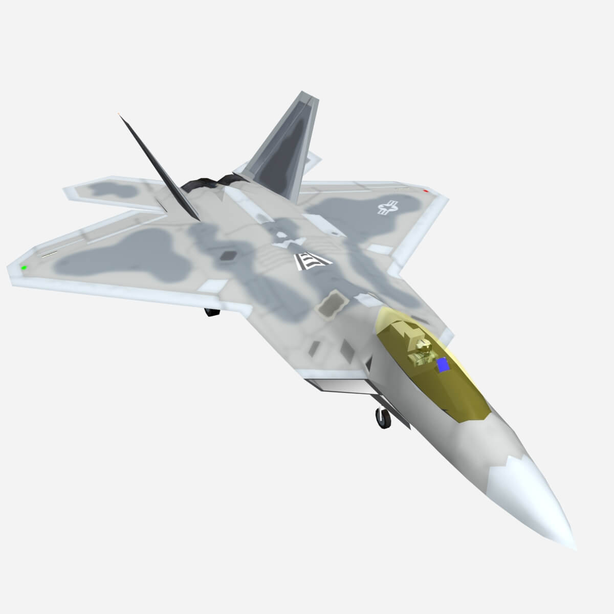 Low Poly F22 Raptor - 3D Model by blackraven37