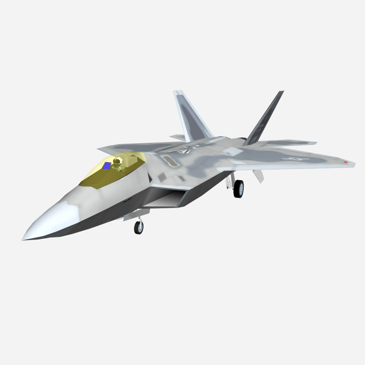 Low Poly F22 Raptor - 3D Model by blackraven37