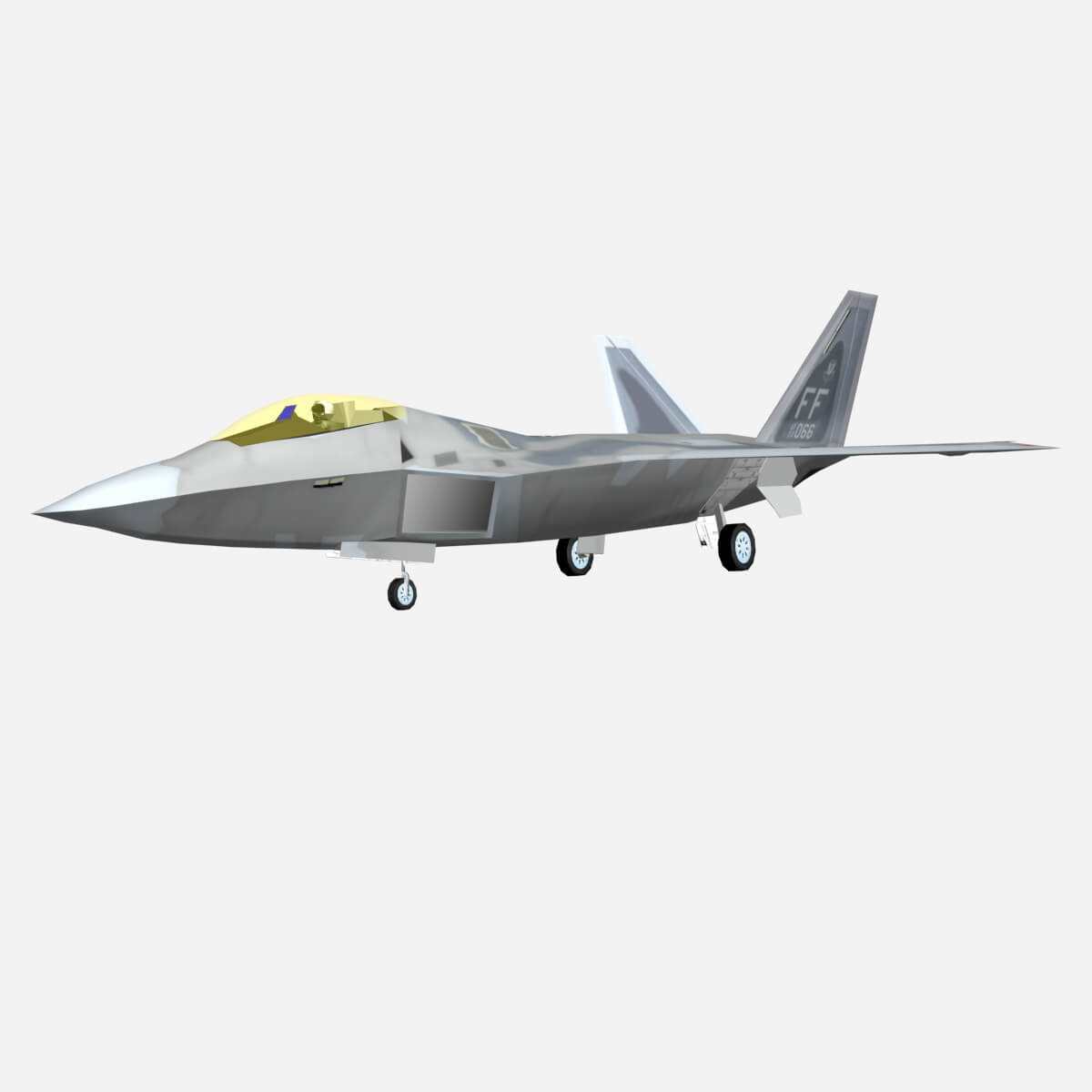 Low Poly F22 Raptor - 3D Model by blackraven37