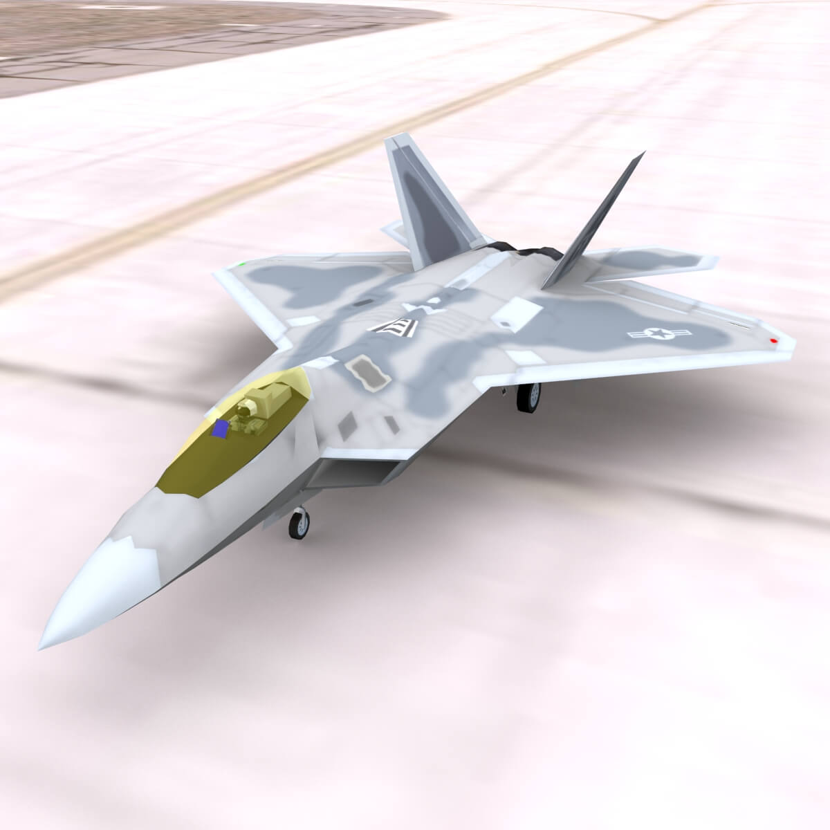 Low Poly F22 Raptor - 3D Model by blackraven37
