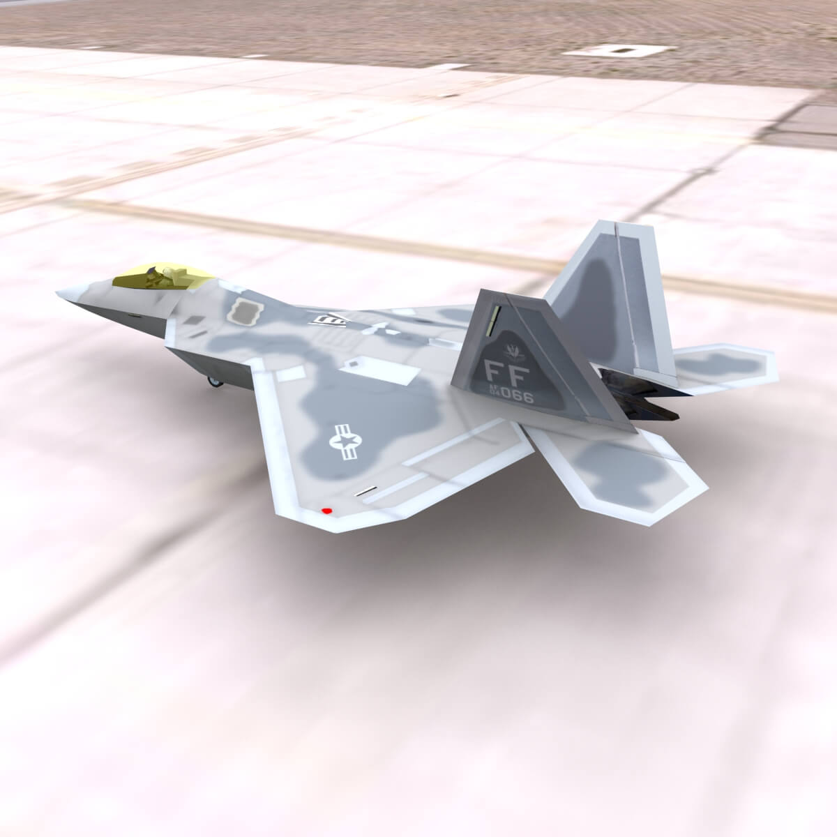 Low Poly F22 Raptor - 3D Model by blackraven37