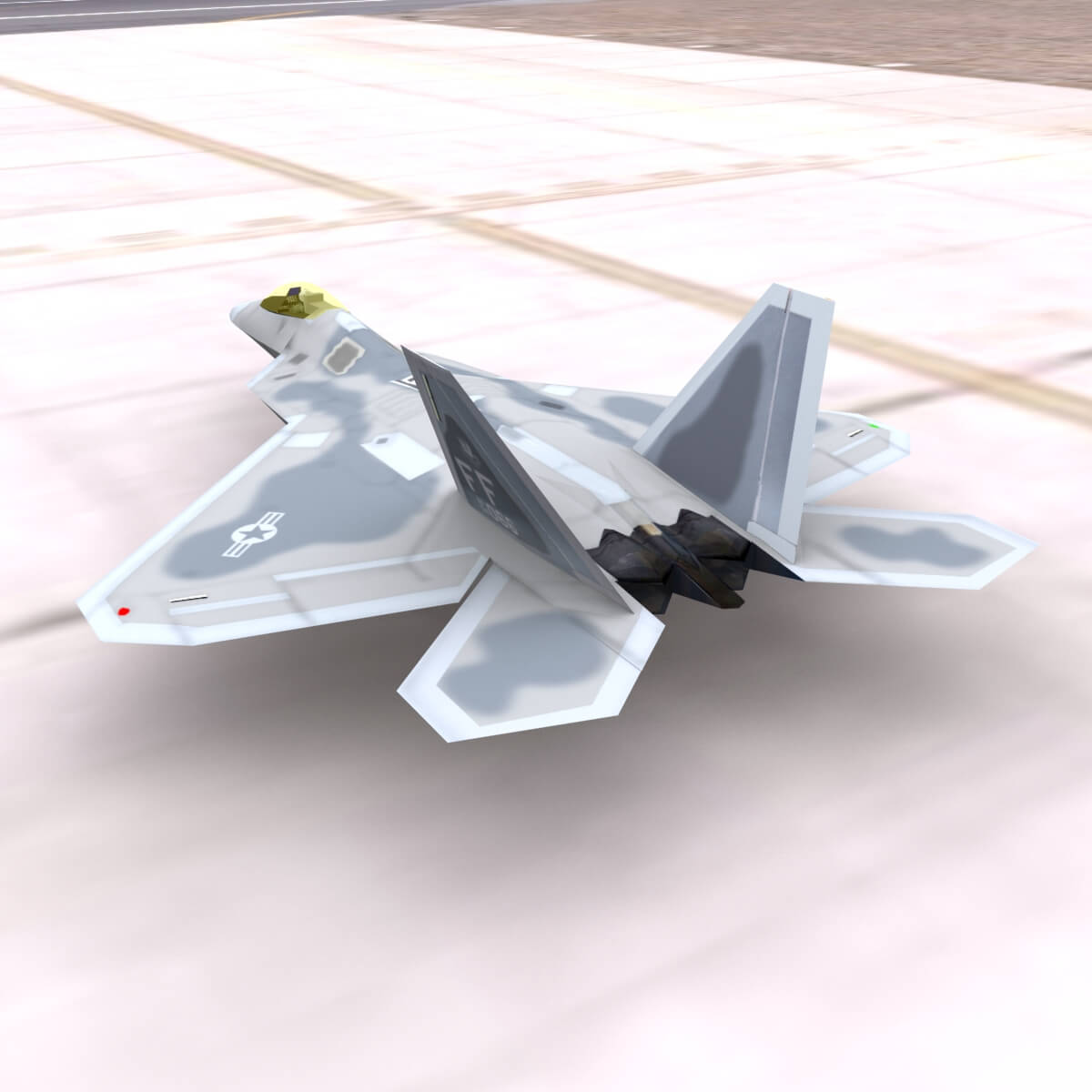 Low Poly F22 Raptor - 3D Model by blackraven37