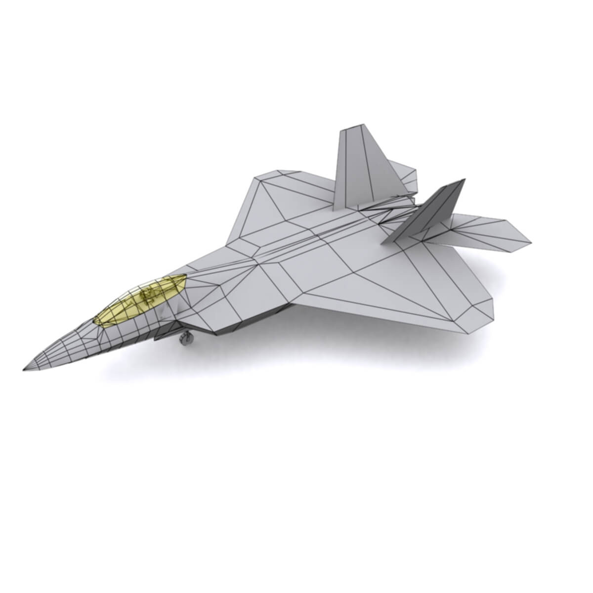 Low Poly F22 Raptor - 3D Model by blackraven37