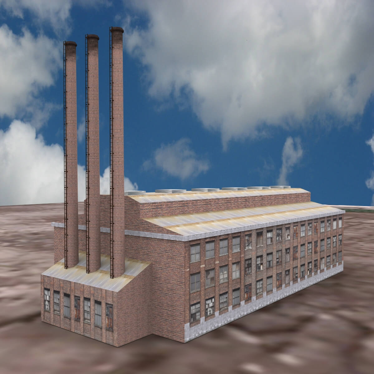 Low Poly Factory 1 - 3D Model by blackraven37