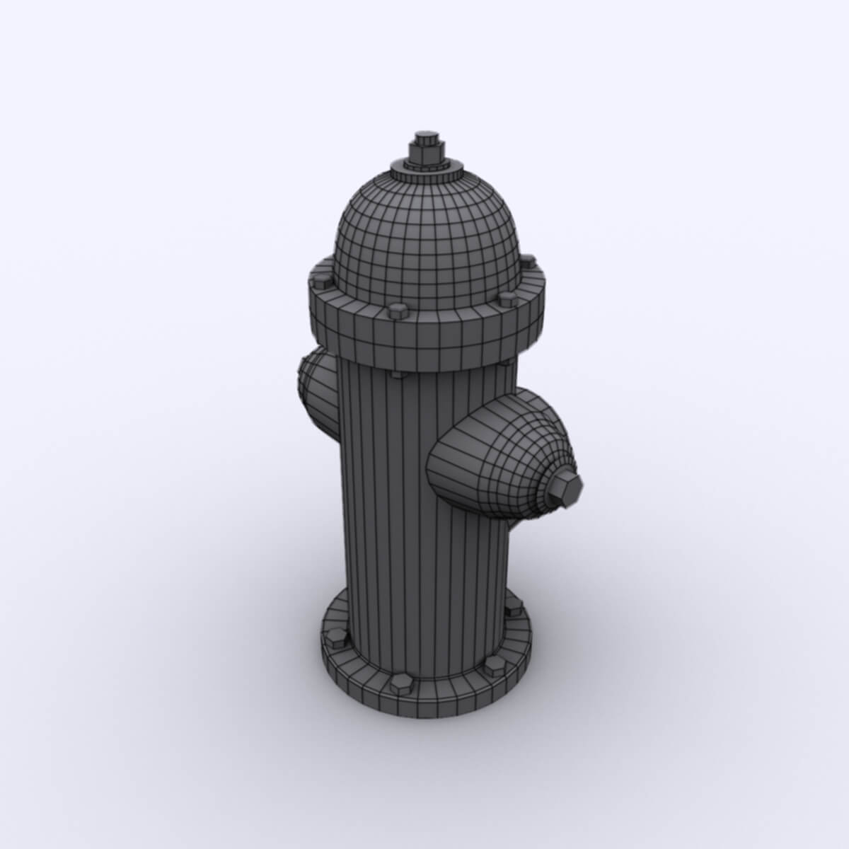 Low Poly Fire Hydrant - 3D Model by blackraven37
