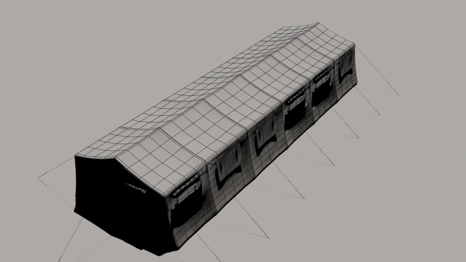 Low Poly First Aid Army Tent - 3D Model by blackraven37