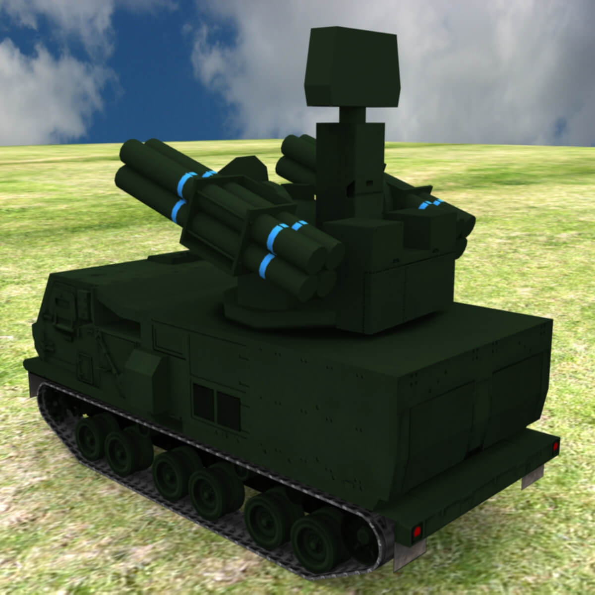 Low Poly Green Crotale - 3D Model by blackraven37