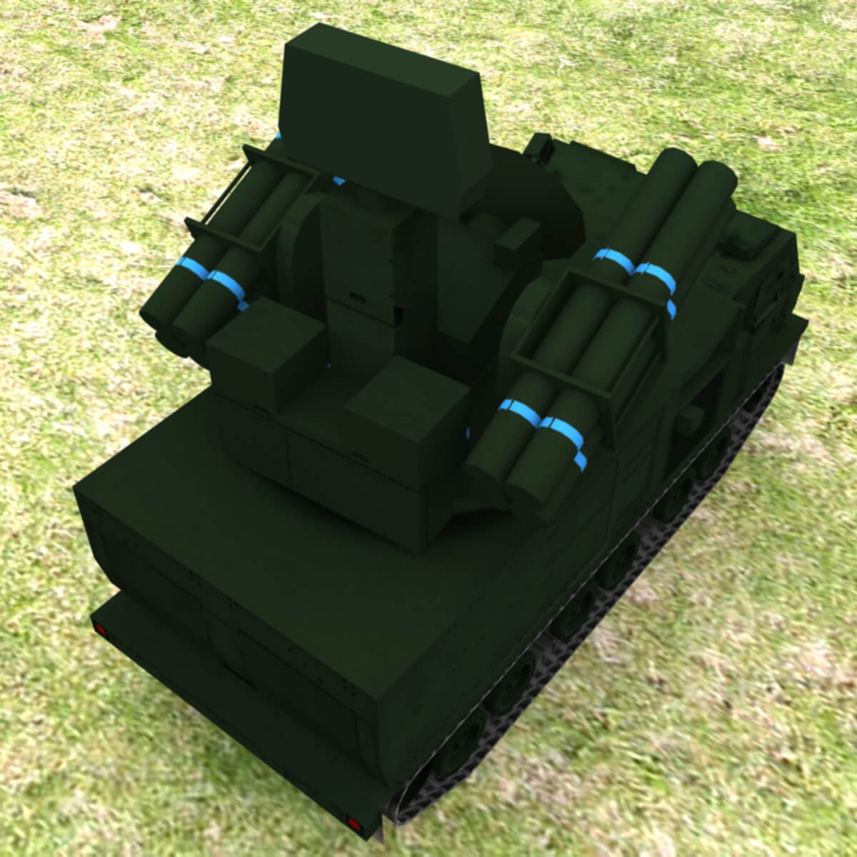 Low Poly Green Crotale - 3D Model by blackraven37