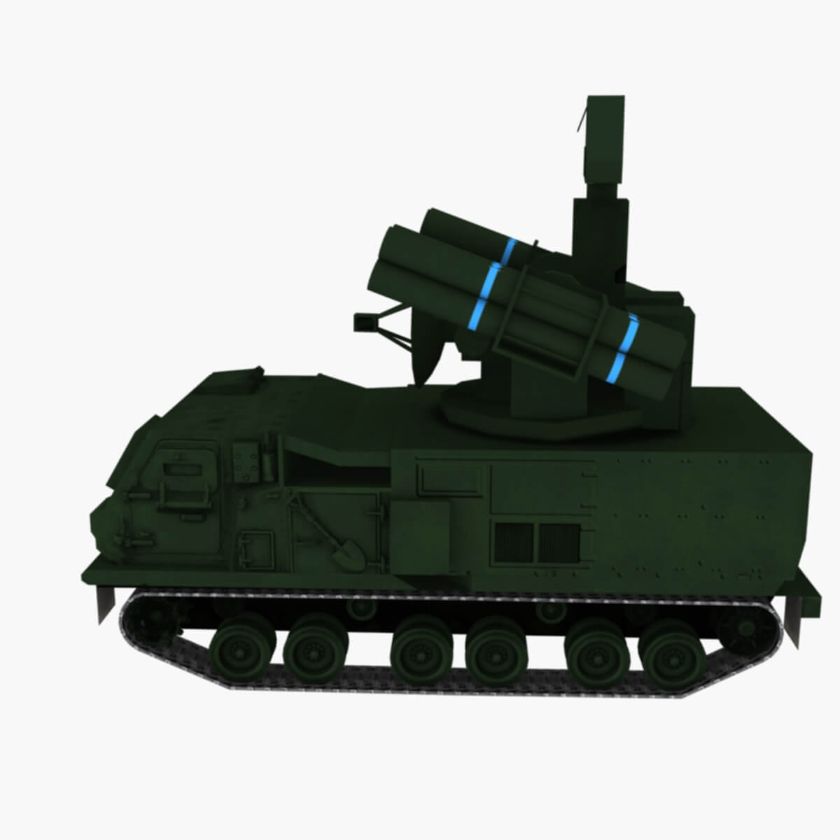 Low Poly Green Crotale - 3D Model by blackraven37