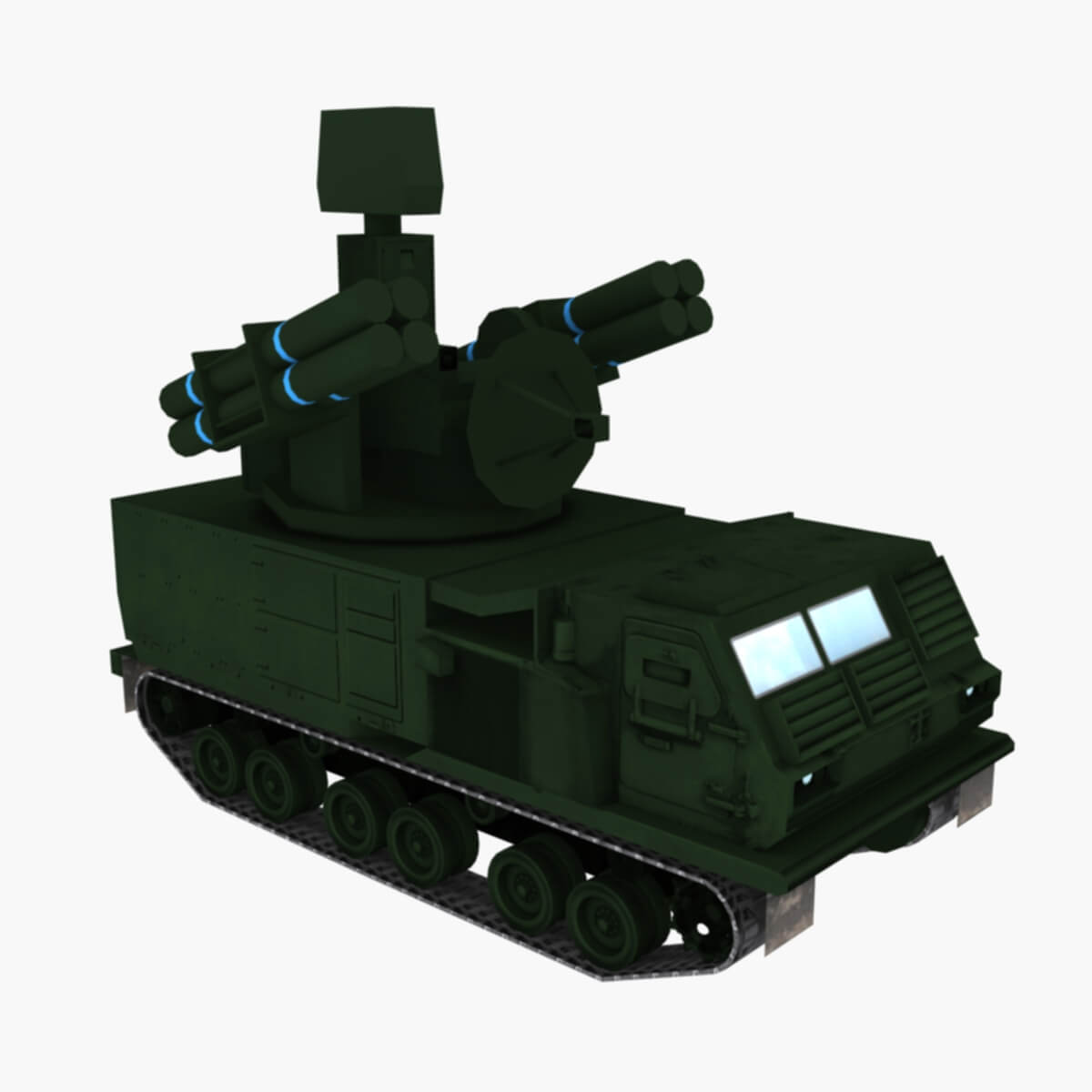 Low Poly Green Crotale - 3D Model by blackraven37