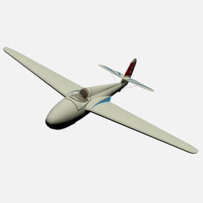 Low Poly Habicht Glider Hummel - 3D Model by blackraven37