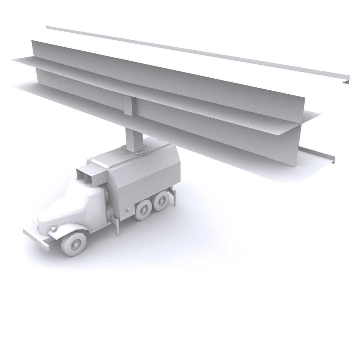 Low Poly P-18 Spoonrest Radar 3D Model by blackraven37